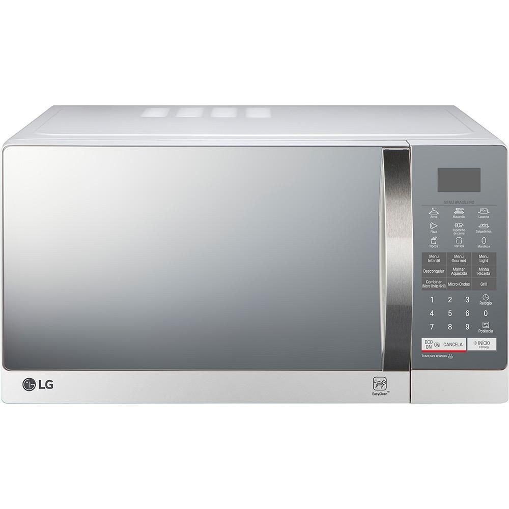Micro-ondas Easy Clean LG Grill Prata Espelhado 30L MH7057Q - Colombo