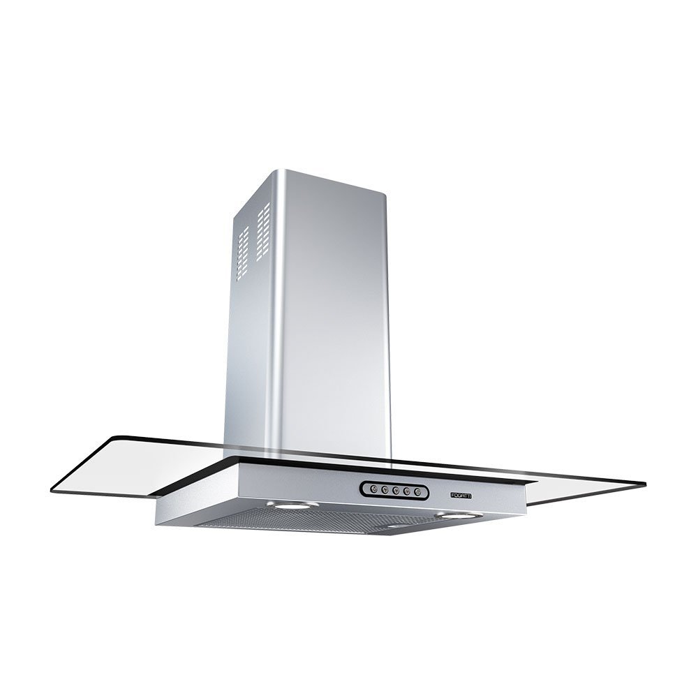 Coifa Parede Vidro Reto Slim Inox 4 à 6 Bocas 80cm - Fogatti