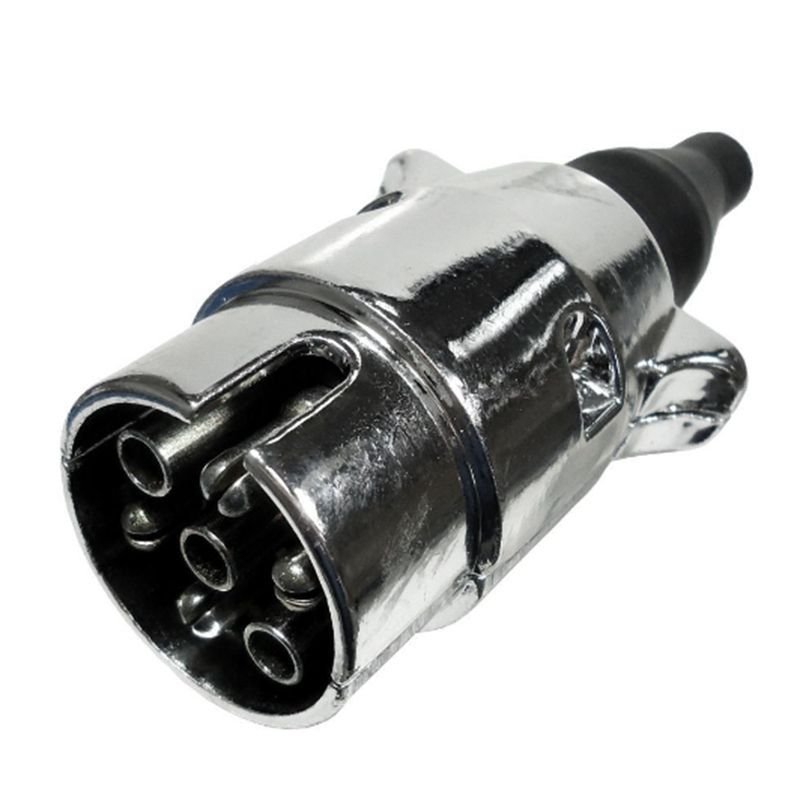 Tomada Elétrica Macho para Engate de Reboque 6 Polos Alumínio Preto ...