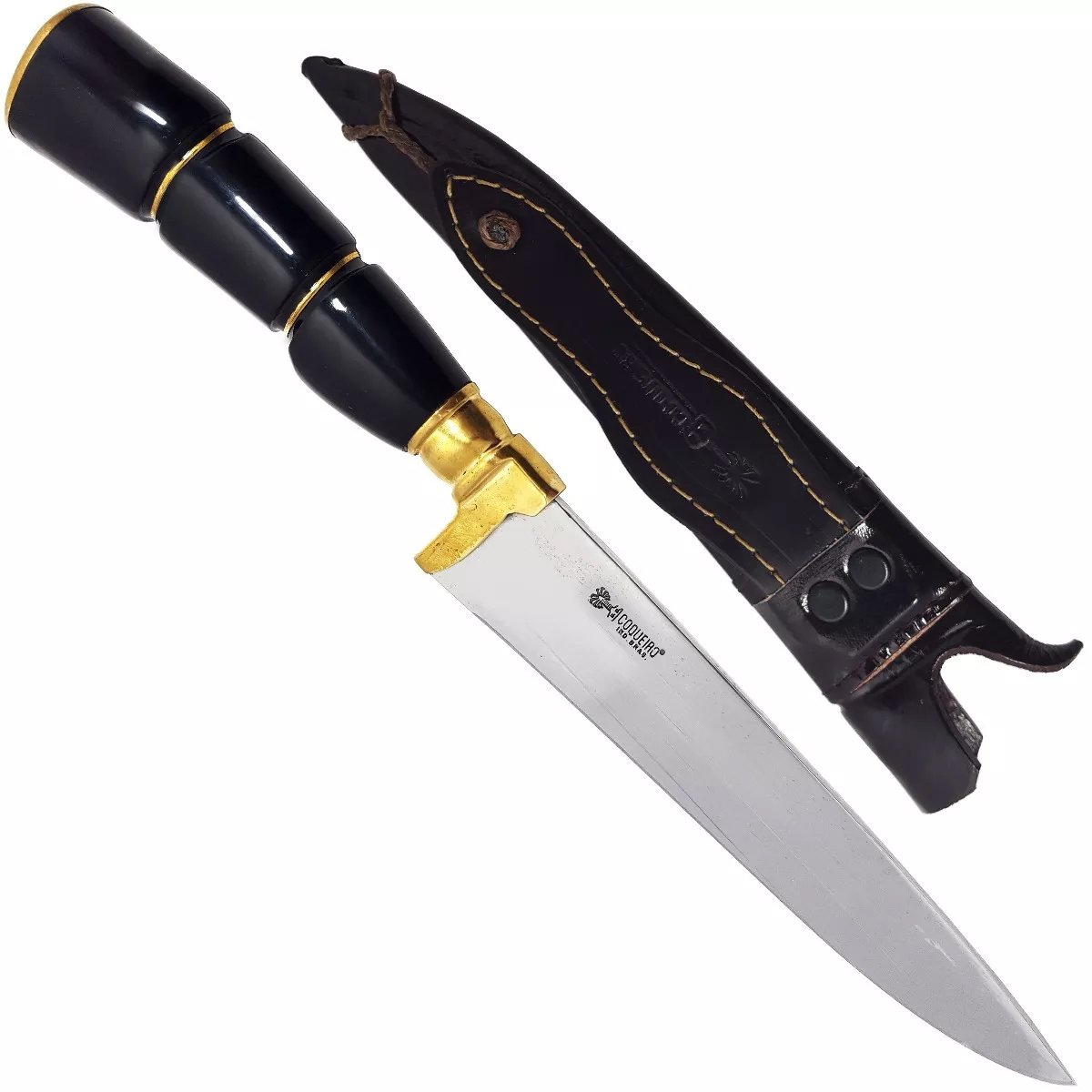 Faca Gaucha 7'' Para Churrasco Aço Carbono Bainha De Couro