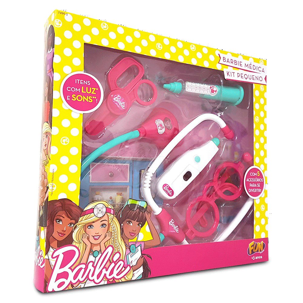 Barbie Kit Médica Pequeno com Termômetro - Fun Divirta-se - Colombo