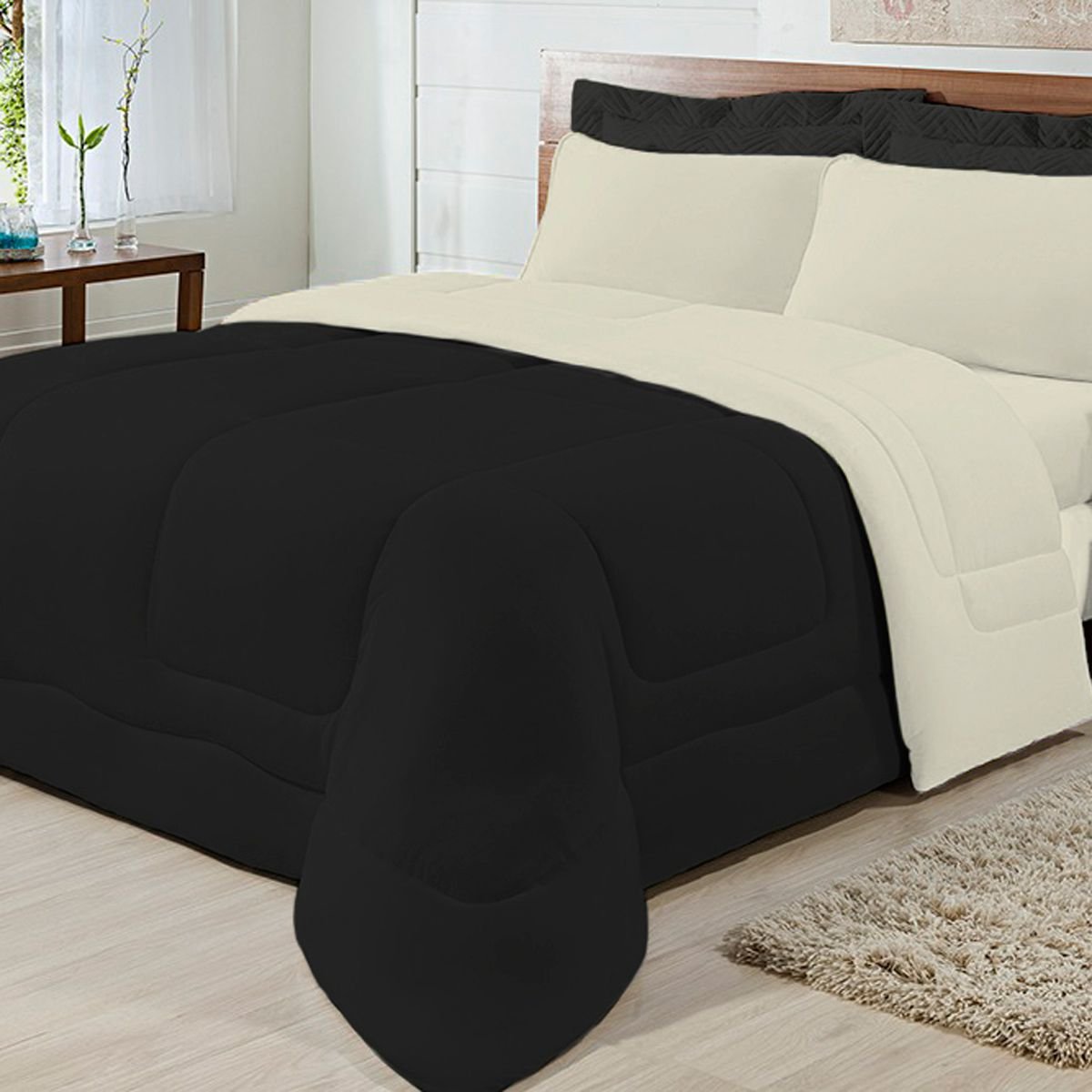 Edredom Malha Liso Queen Dupla Face 100% Algodão - Colombo