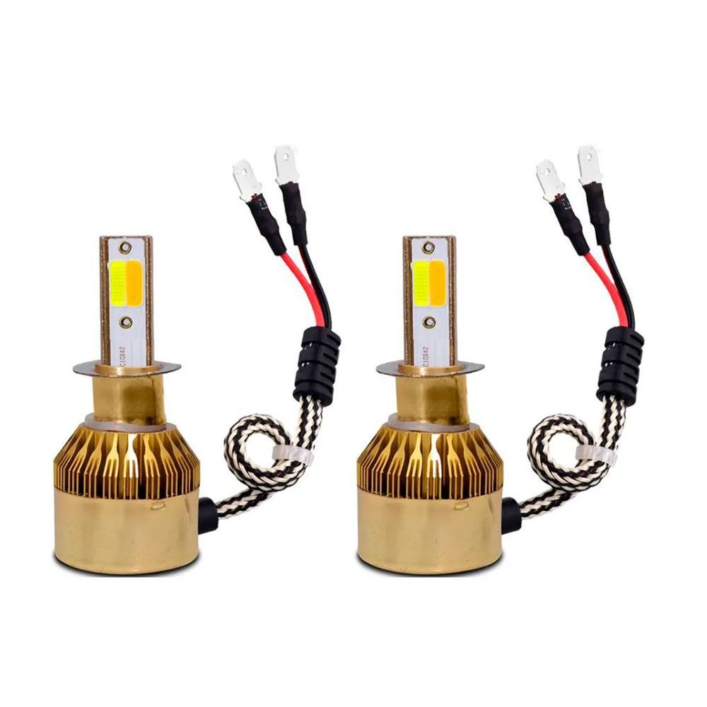 Kit Lâmpada Super Led Dual Color H3 Super Branca 6000K Amarela 4500k ...