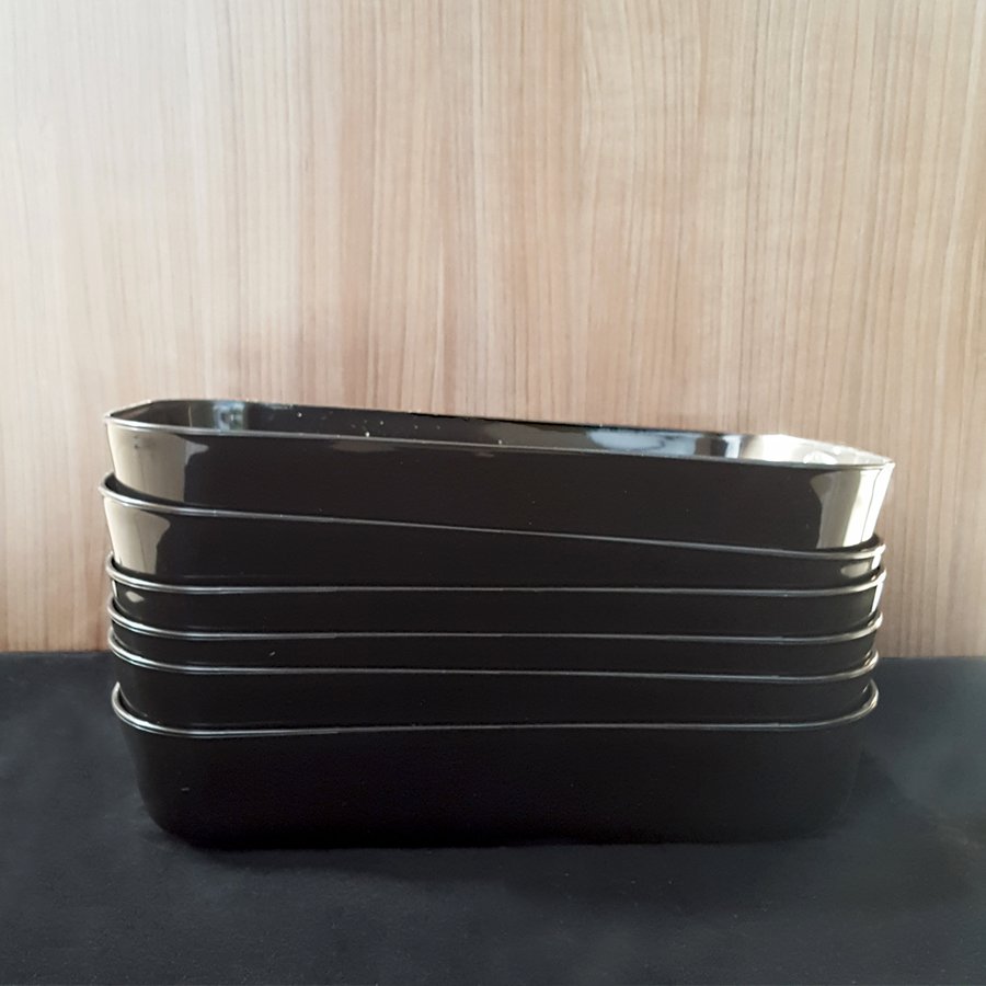 Conjunto com 6 Tigela Retangular Vasilha Travessa 2,8L Preto - Colombo