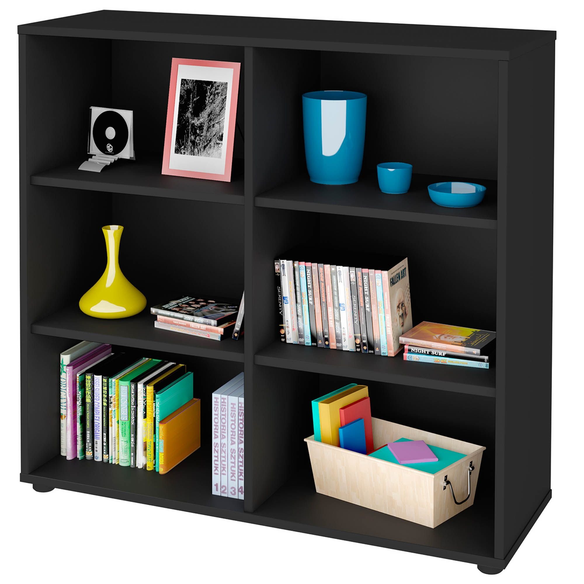 Estante Multiuso com 06 Nichos Clean 81x86 Preto - Lyam Decor