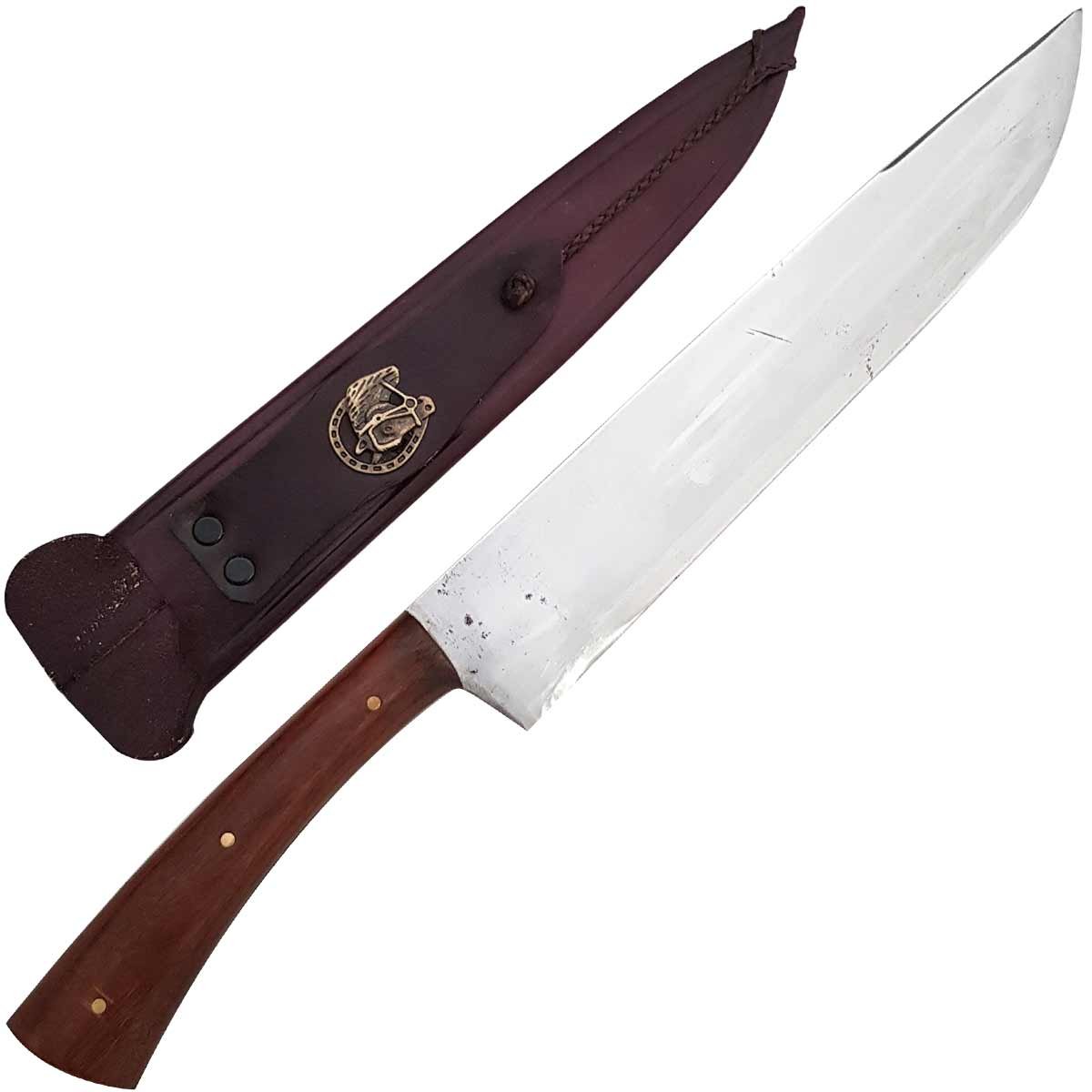 Faca de Tala Forjada Full Tang Aço Carbono 5160 Ipê Amarelo Artesanal