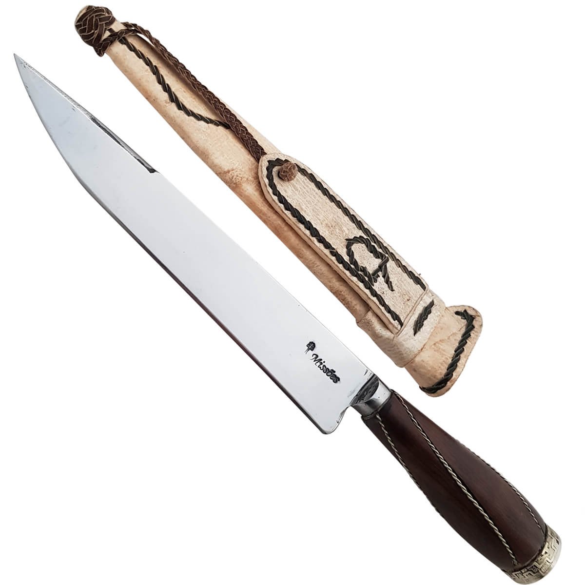 Faca Gaúcha Para Churrasco Cabo Retovado Pau Ferro Aço Carbono 1070