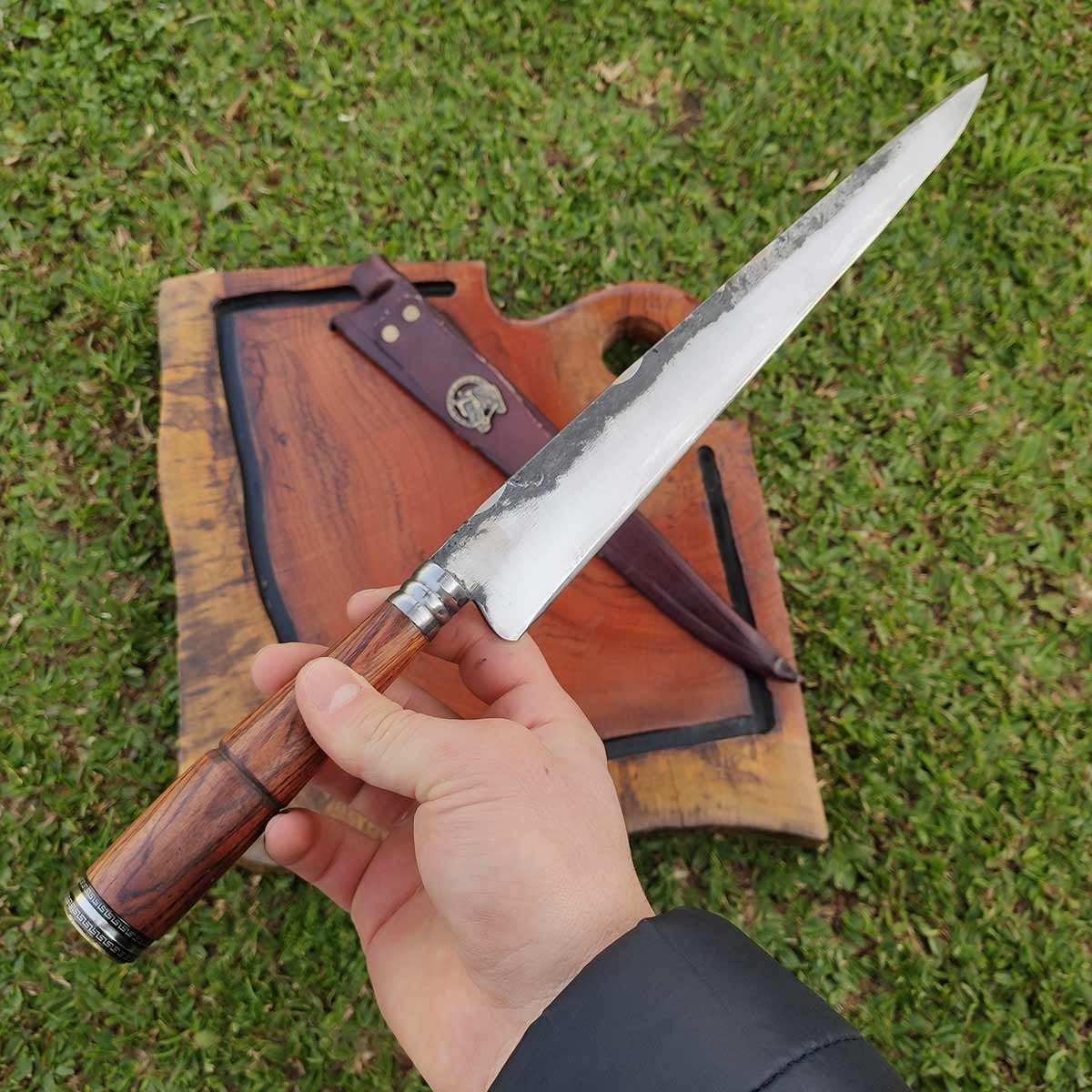 Faca Forjada Brut Forj Aço Carbono 5160 Pau Ferro Gaúcha Artesanal para ...