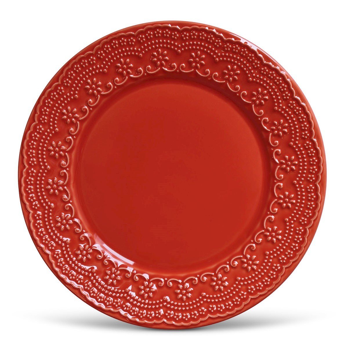 Prato Raso Cerâmica Madeleine 6 peças Porto Brasil Vermelho - Colombo