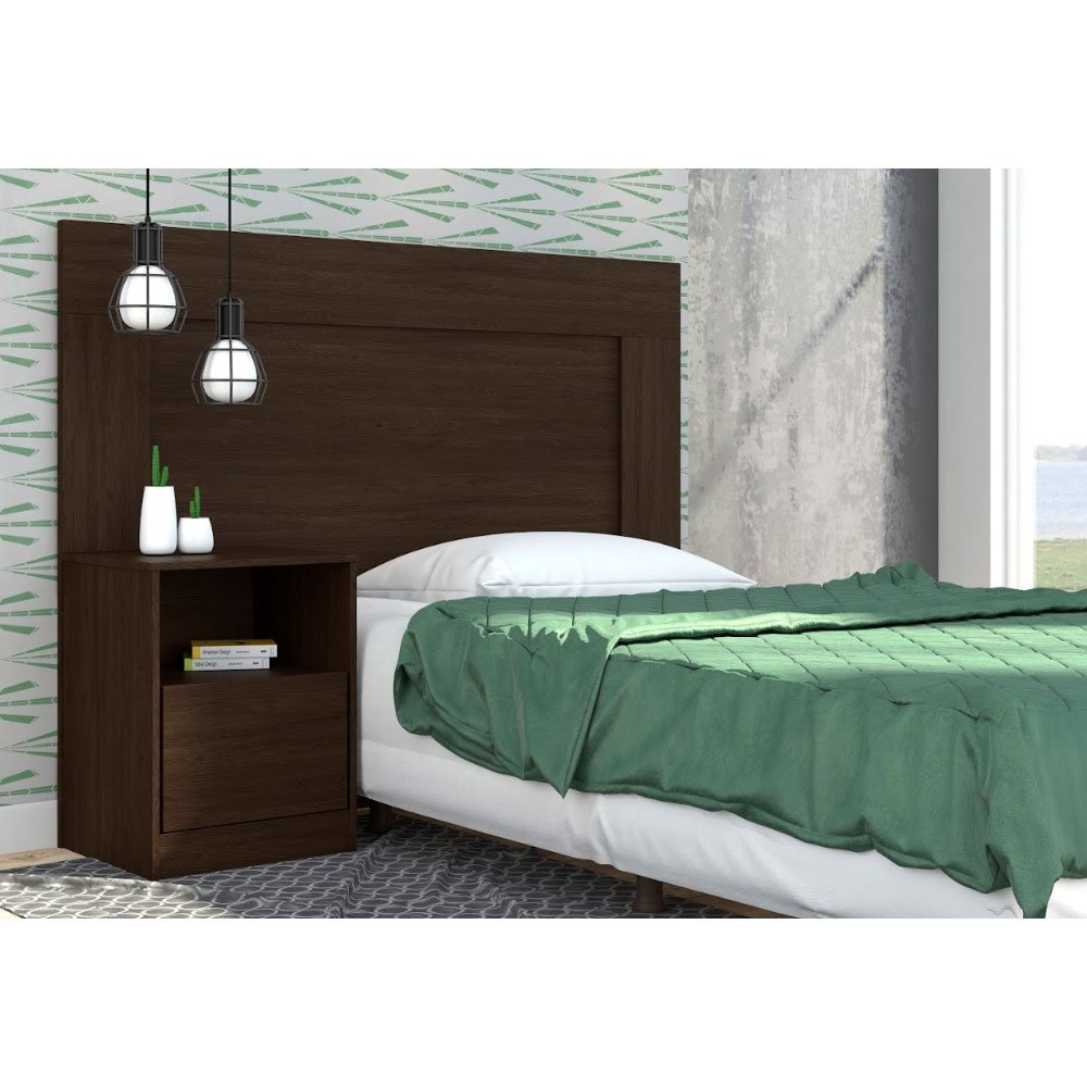 Cabeceira Solteiro London Demóbile - Ébano