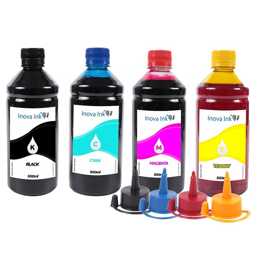 Kit 4 Tintas para Epson EcoTank L380 500ml CMYK - Inova Ink