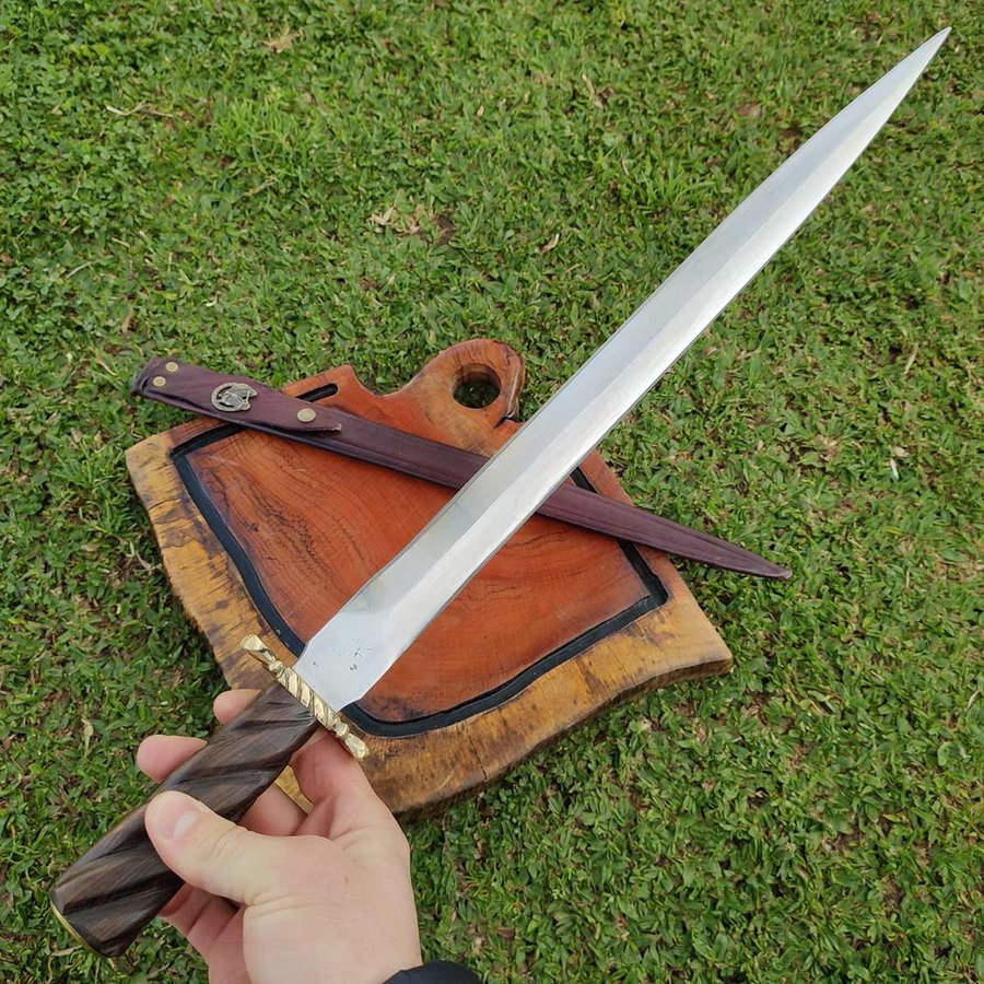 Adaga Gaúcha Modelo Antigo 19" em Aço Carbono 1070 Super Afiada Cabo ...