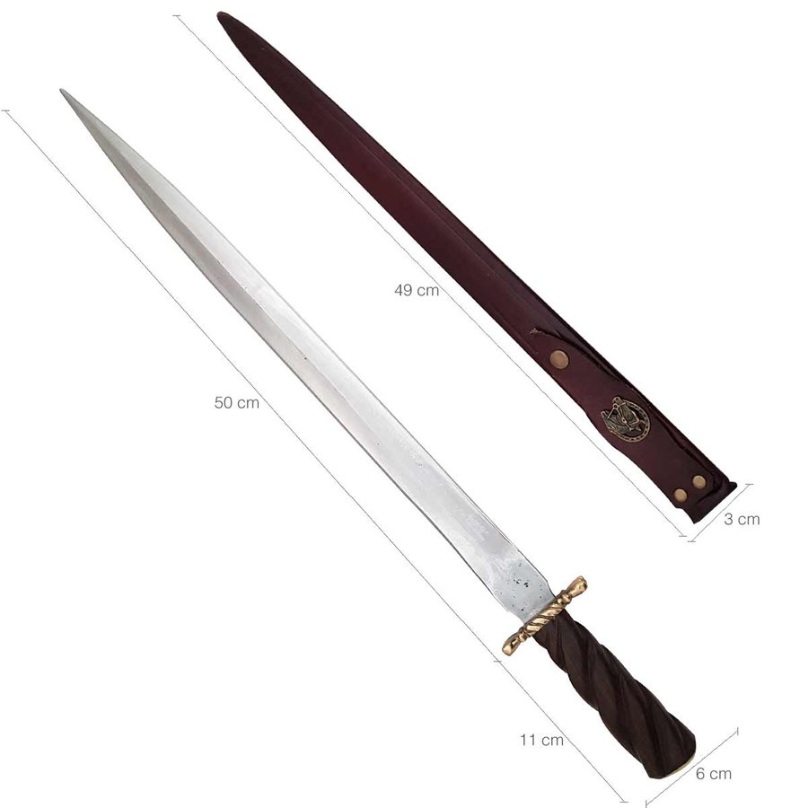 Adaga Gaúcha Modelo Antigo 19" em Aço Carbono 1070 Super Afiada Cabo ...