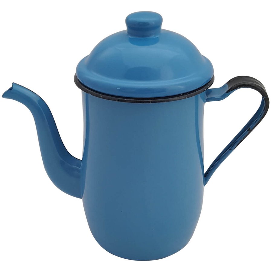 Bule Café Esmaltado 1,25 Litros E 6 Xícaras 400ml Tradicional Azul