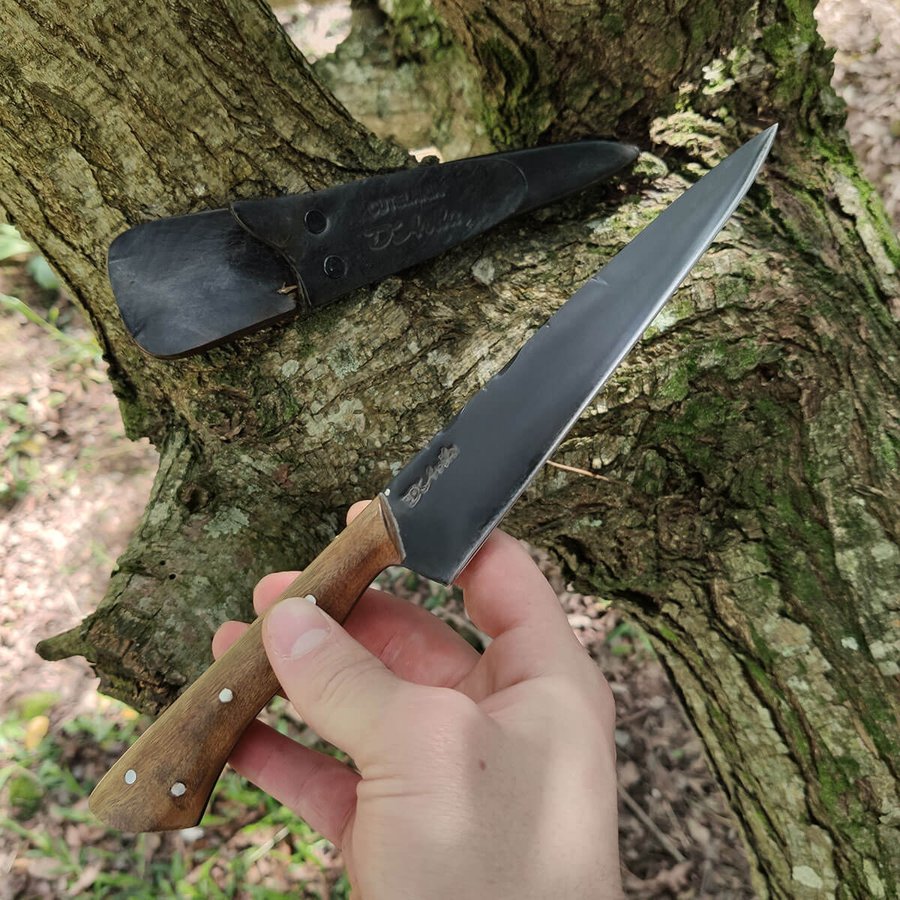 Faca Pequena Fosfatizada Davila Artesanal 6 Aço Carbono 5160 Oxidado ...