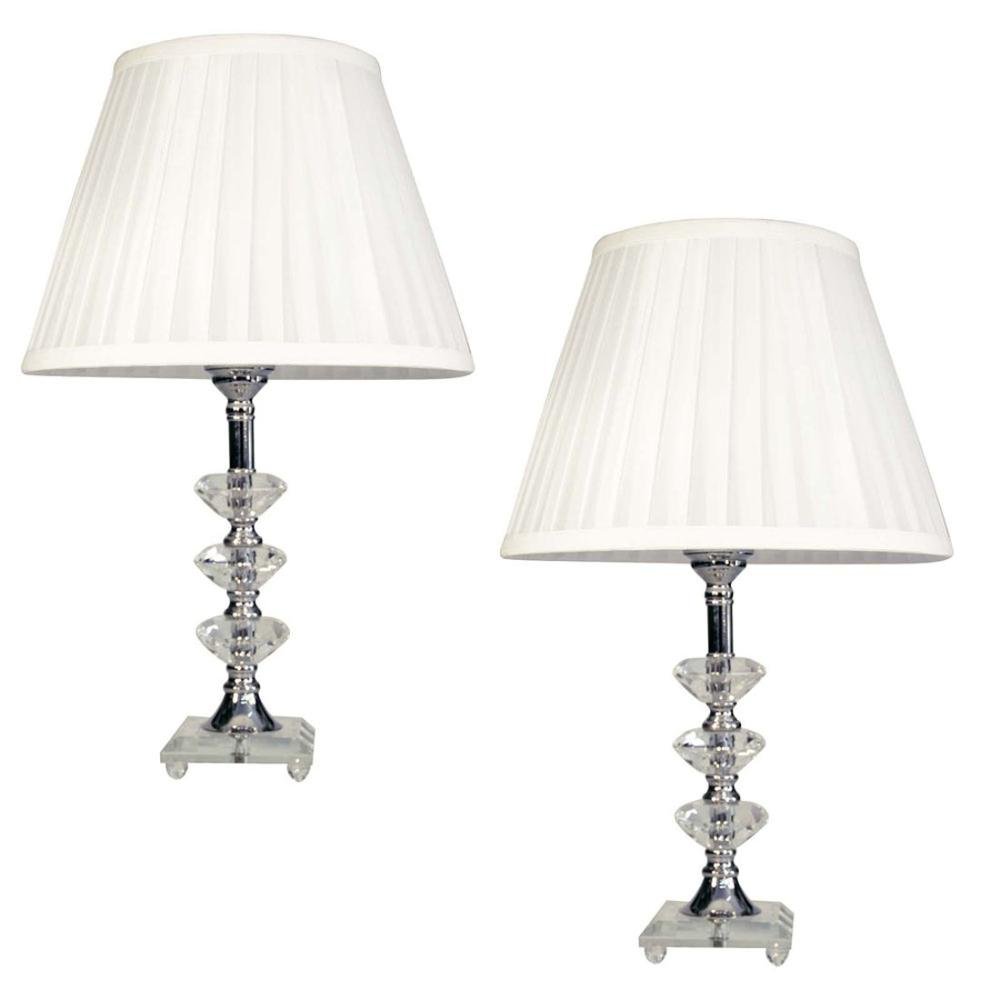 Kit Abajur Cristal Vidro 2 Peças Mesa Decoração Sala Quarto com Cúpula ...