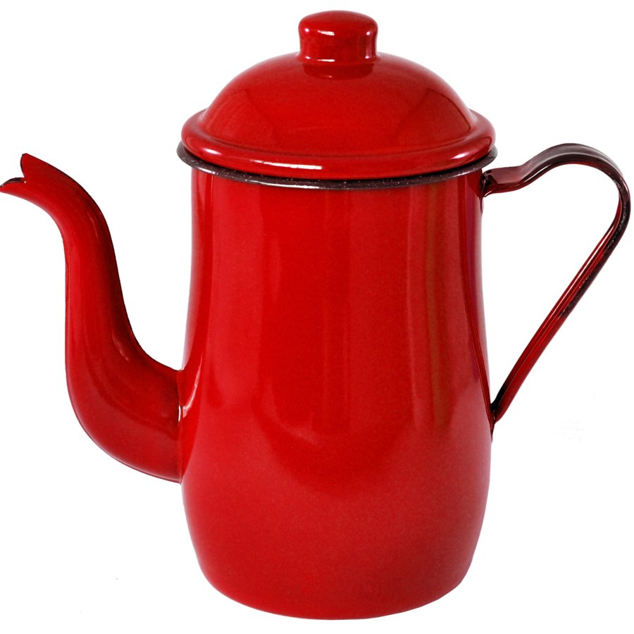 Bule Café Esmaltado 1,25 Litros e 4 Xícaras 70ml Tradicional Vermelho ...