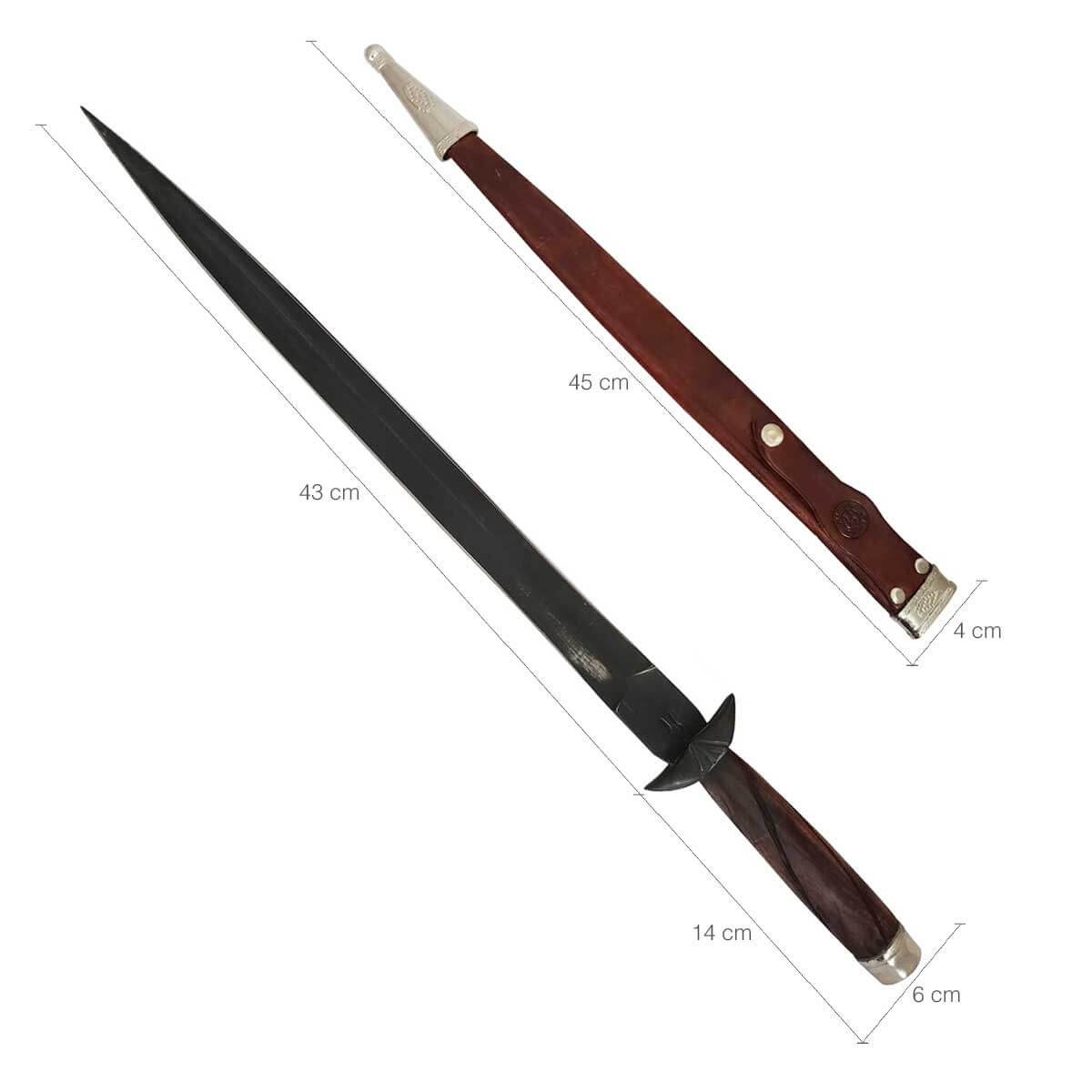 Adaga Gaúcha Modelo Antigo 17' Aço Carbono 5160 Fosfatizado Oxidada ...