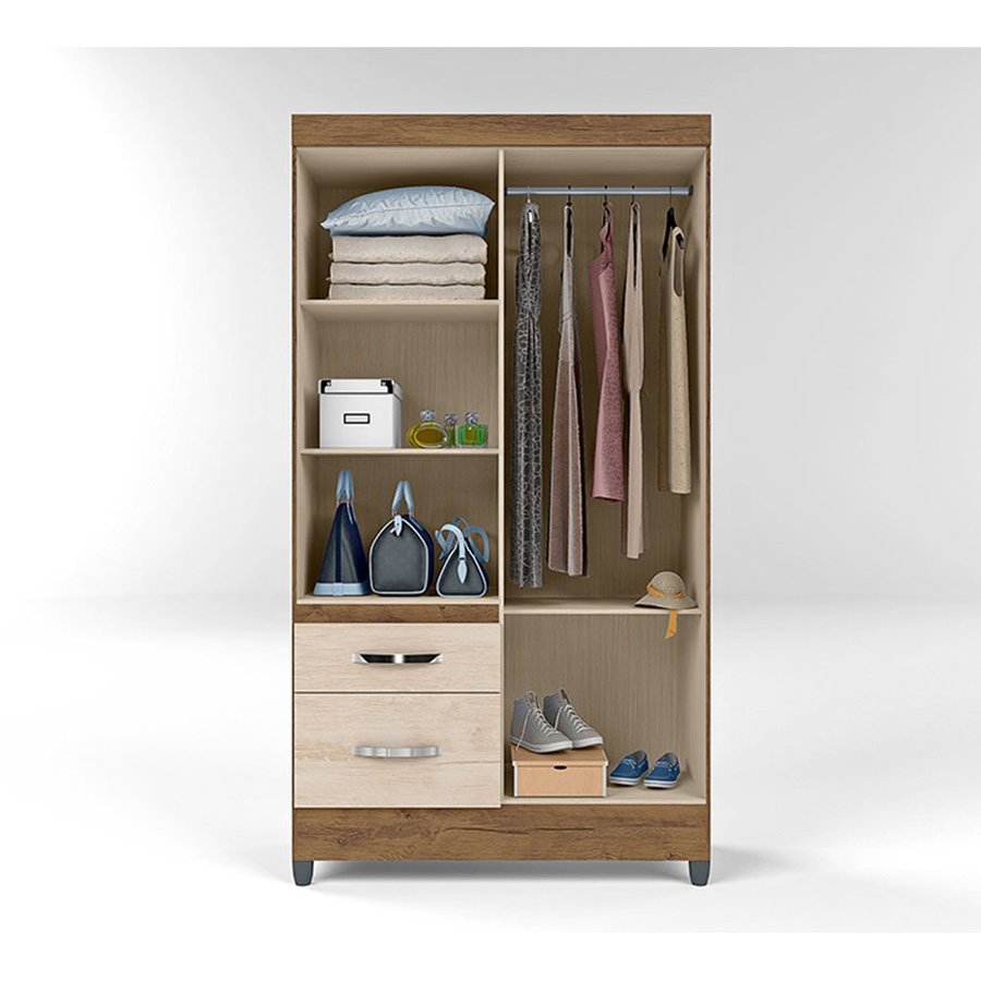 Guarda-Roupa Solteiro Madri 4 Portas 2 Gavetas Moval