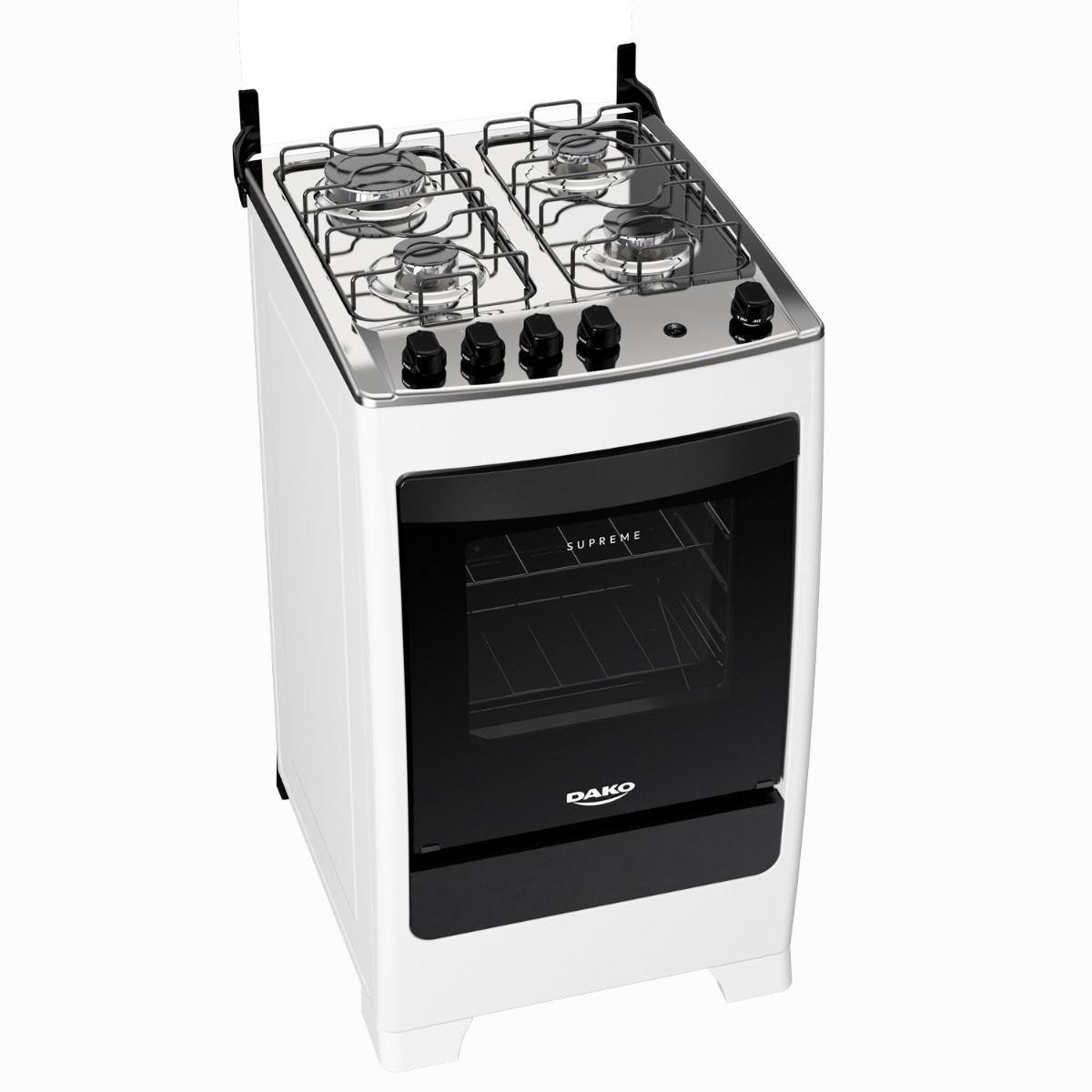Fogão 4 Bocas Dako Supreme Branco Com Acendimento Automático E Forno 60l Bivolt
