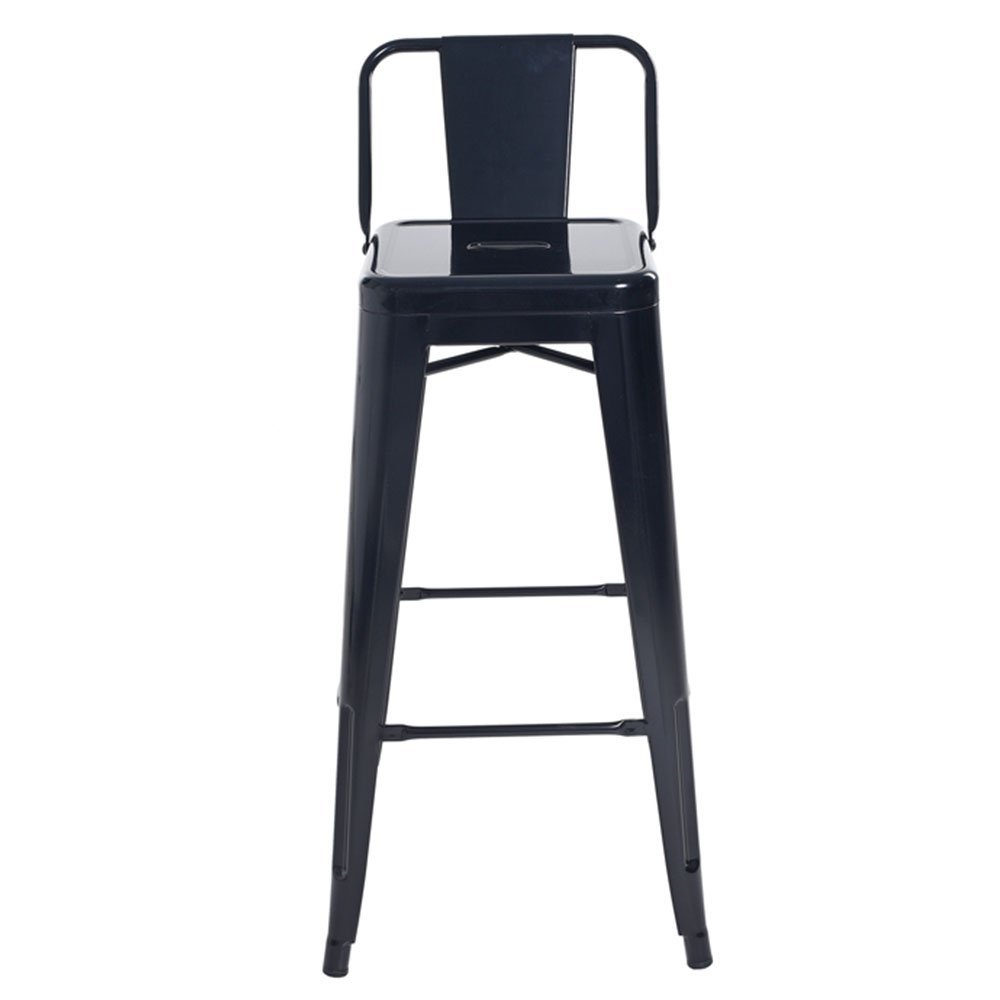 Banqueta Tolix com Encosto Zidi - Preto