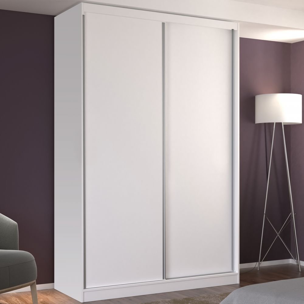 Guarda-roupa Solteiro 2 Portas De Correr 100% Mdf 8801 Branco - Foscarini