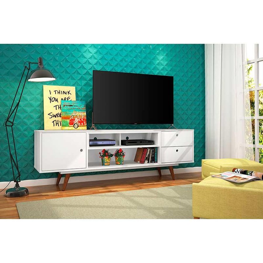 Rack para TV de Até 47" Polegadas Retrô 80 - Olivar - Branco - Colombo