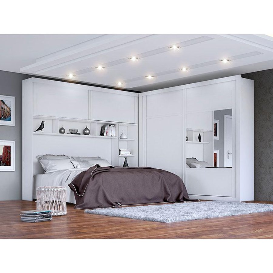 Guarda-Roupa Modulado para Casal Firenze Plus-Móveis Europa - Branco