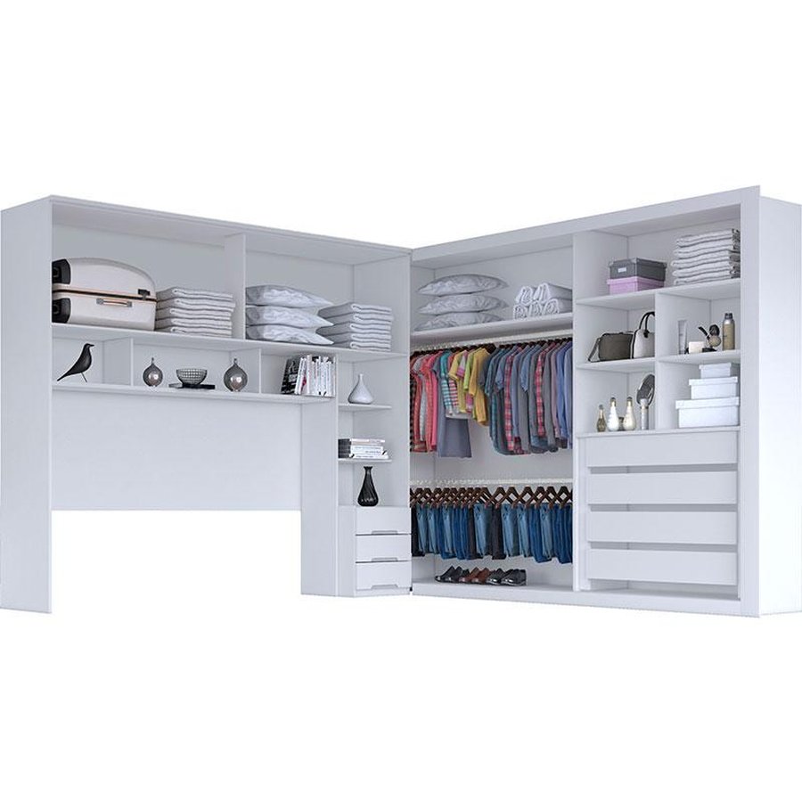 Guarda-Roupa Modulado para Casal Firenze Plus-Móveis Europa - Branco