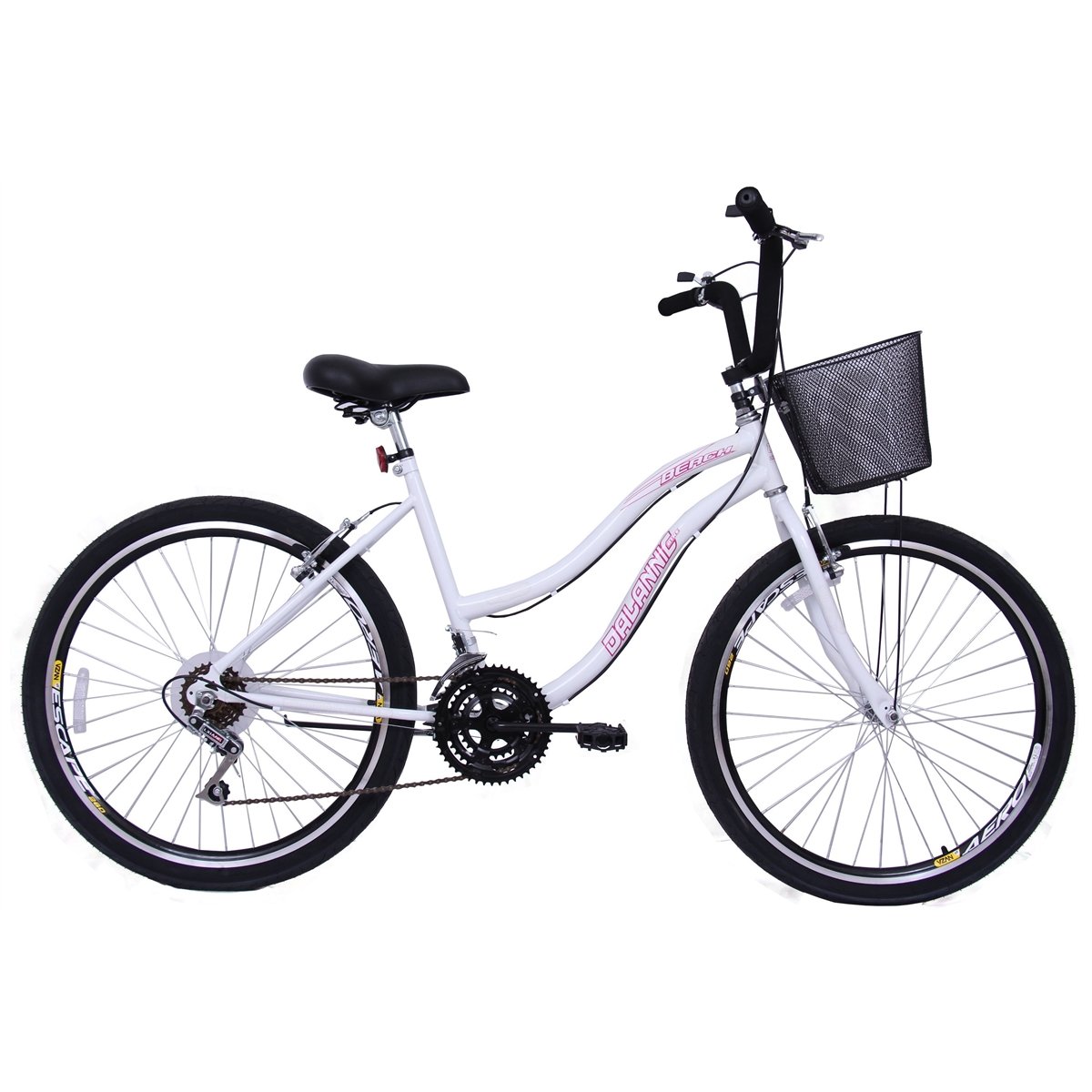Bicicleta Feminina Aro 26 com 18 marchas Beach - Branca