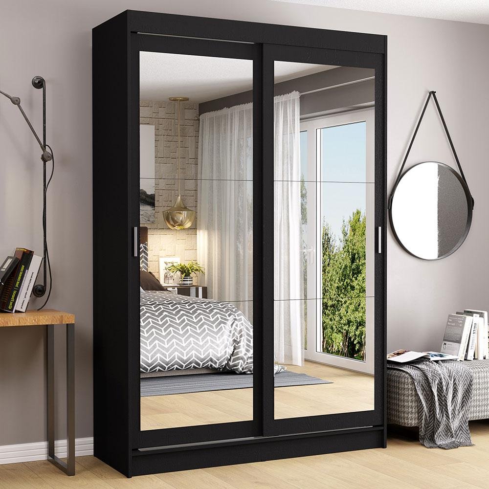 Guarda-Roupa Solteiro Madesa Tokio 2 Portas de Correr de Espelho 2 ...