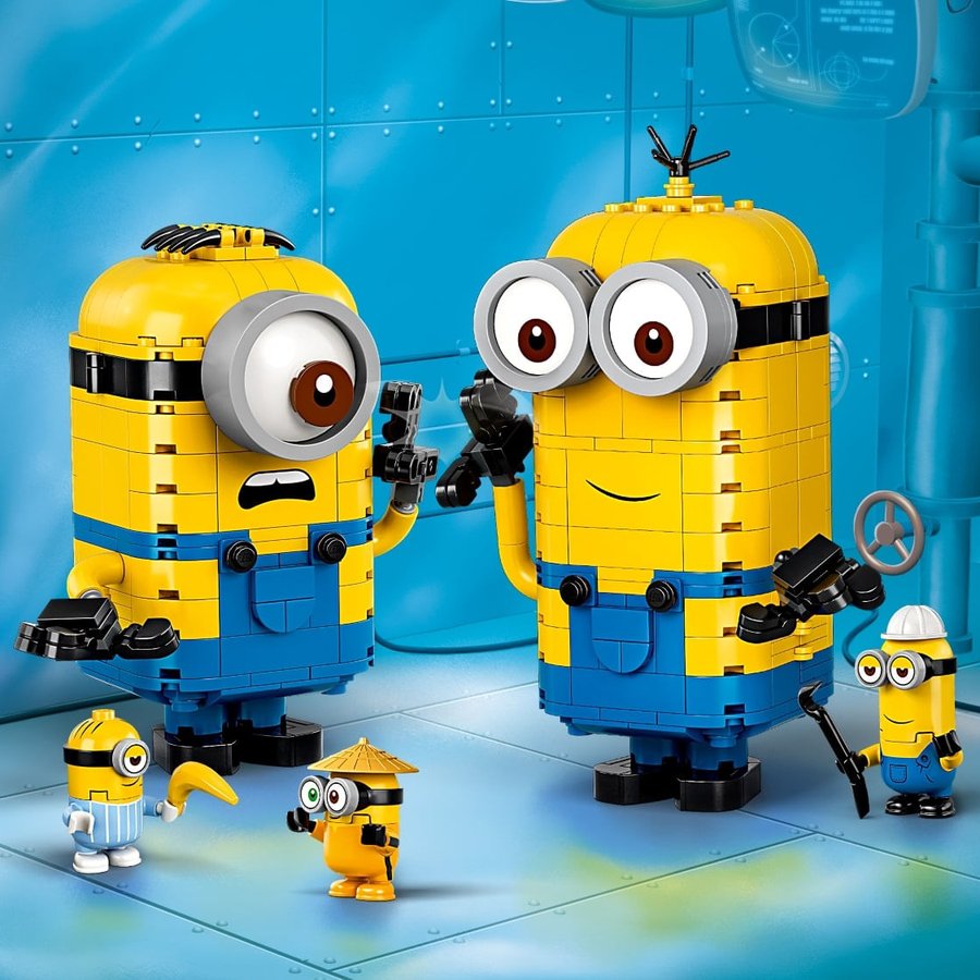LEGO Minions - Figuras de Minions e seu Covil Construídos com Peças