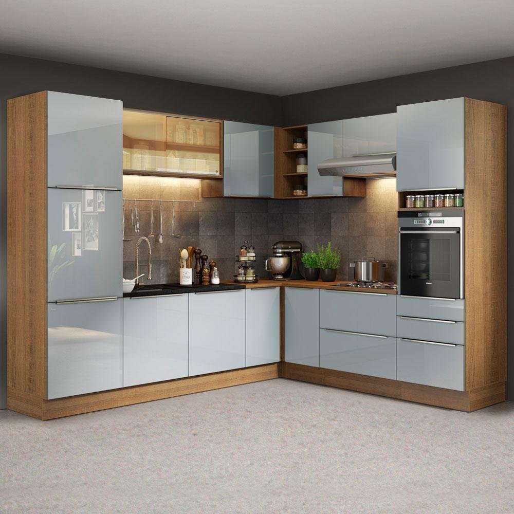 Cozinha Completa de Canto Madesa Lux 526001 com Armário e Balcão ...