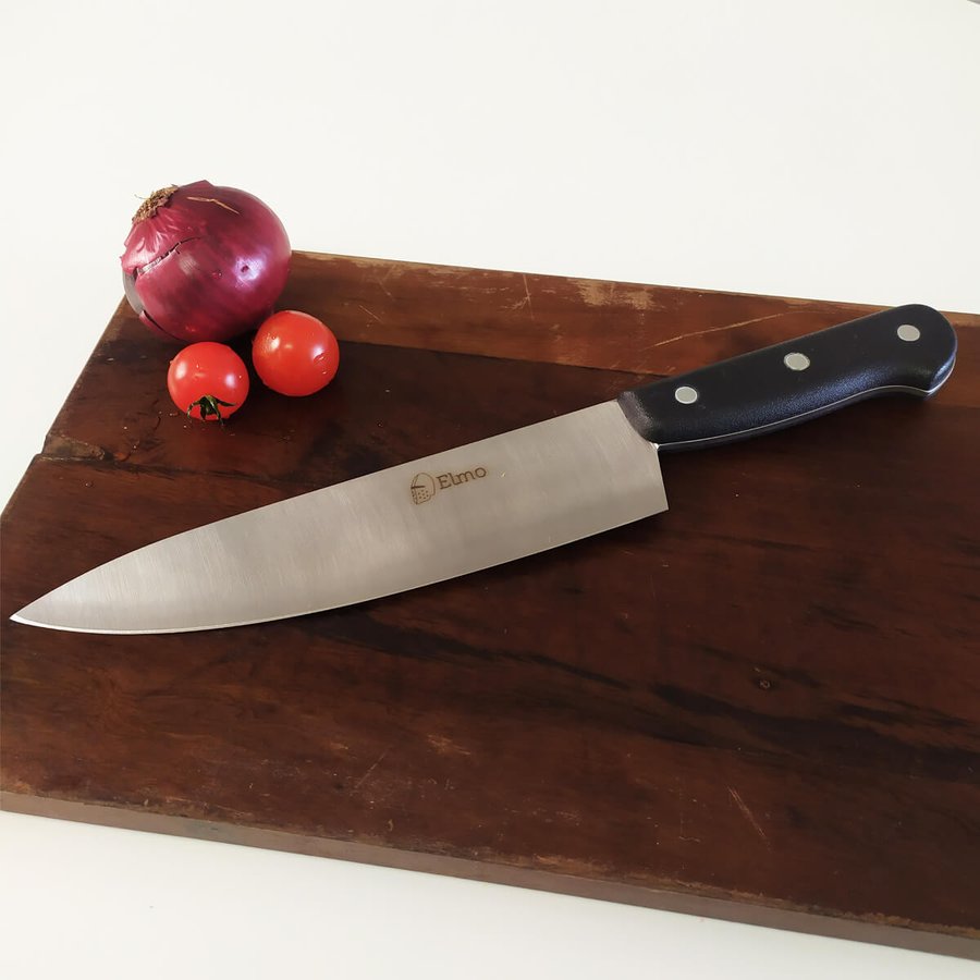 Faca Chef Profissional em Aço Inox Cozinha Gourmet Premium 9' Elmo