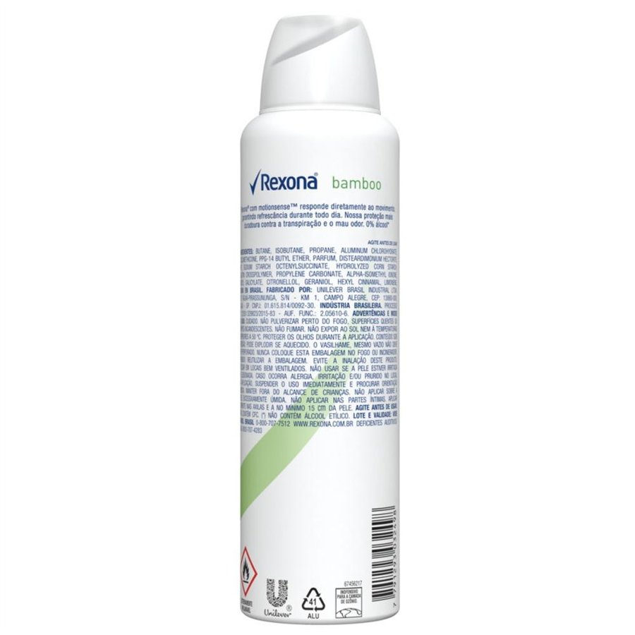 Desodorante Antitranspirante Aerosol Feminino Rexona Bamboo 72 horas 150ml Desodorante Antitranspirante Aerosol Feminino Rexona Bamboo 72 horas 150ml