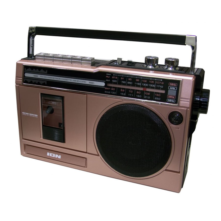 Boombox Retro Rocker ION - Toca Fita Cassete e Rádio com entradas USB e ...