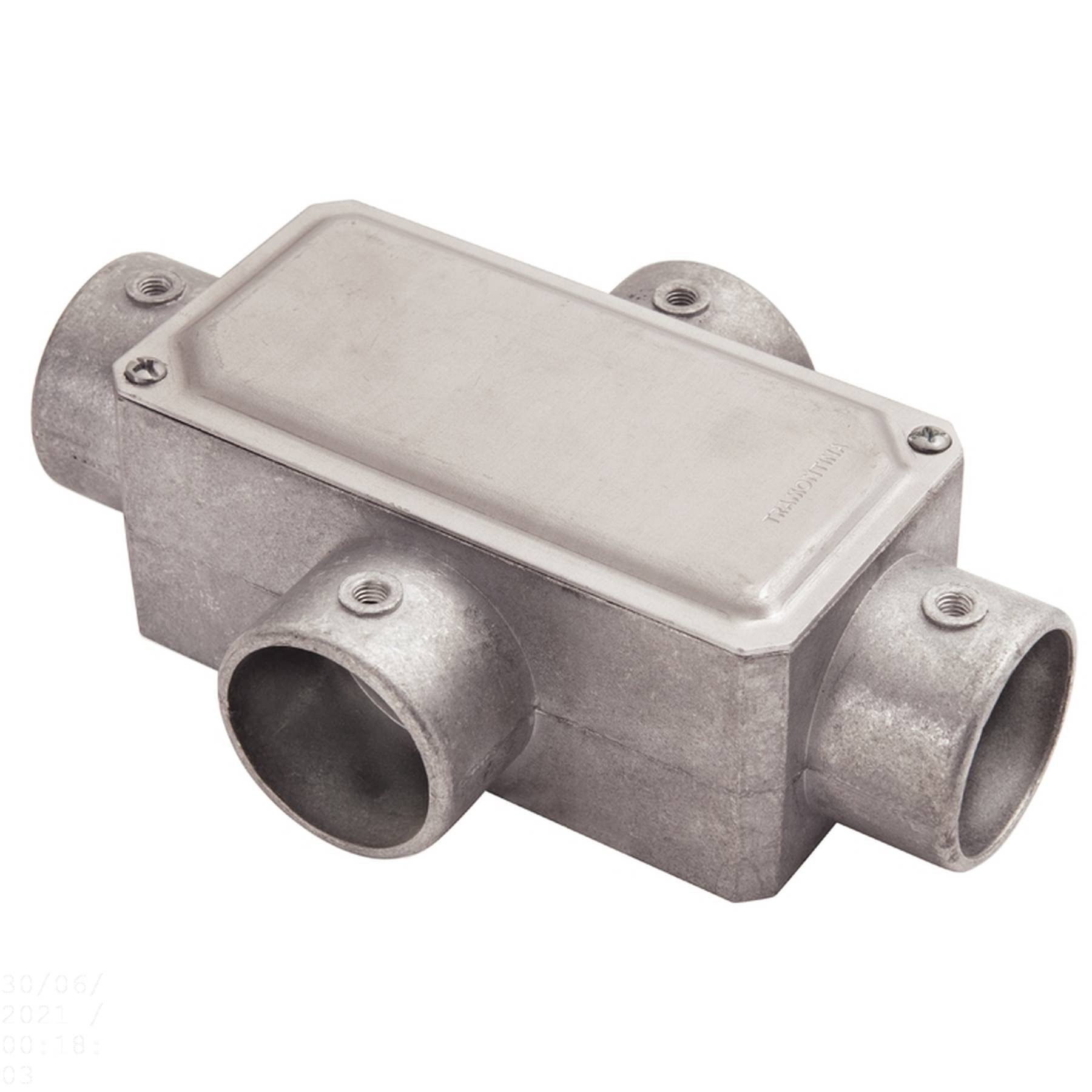 Condulete fixo 1" tipo "X" - com tampa / sem rosca / sem pintura