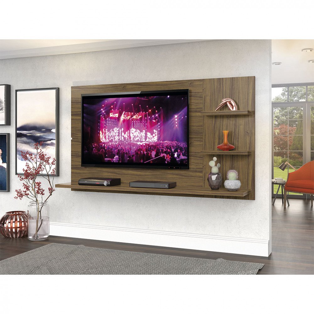 Painel De Tv Zanzini New Clean Para Tv Até 49 Polegadas Nogal