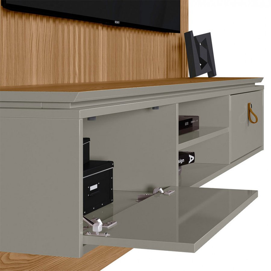 Painel Linea Brasil Authentique Para TV 75 Polegadas Ripado Com LED ...