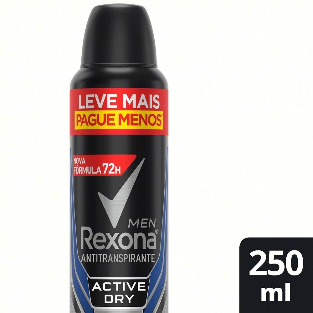 Desodorante Antitranspirante Aerosol Rexona Men Active Dry 72 horas 250ml