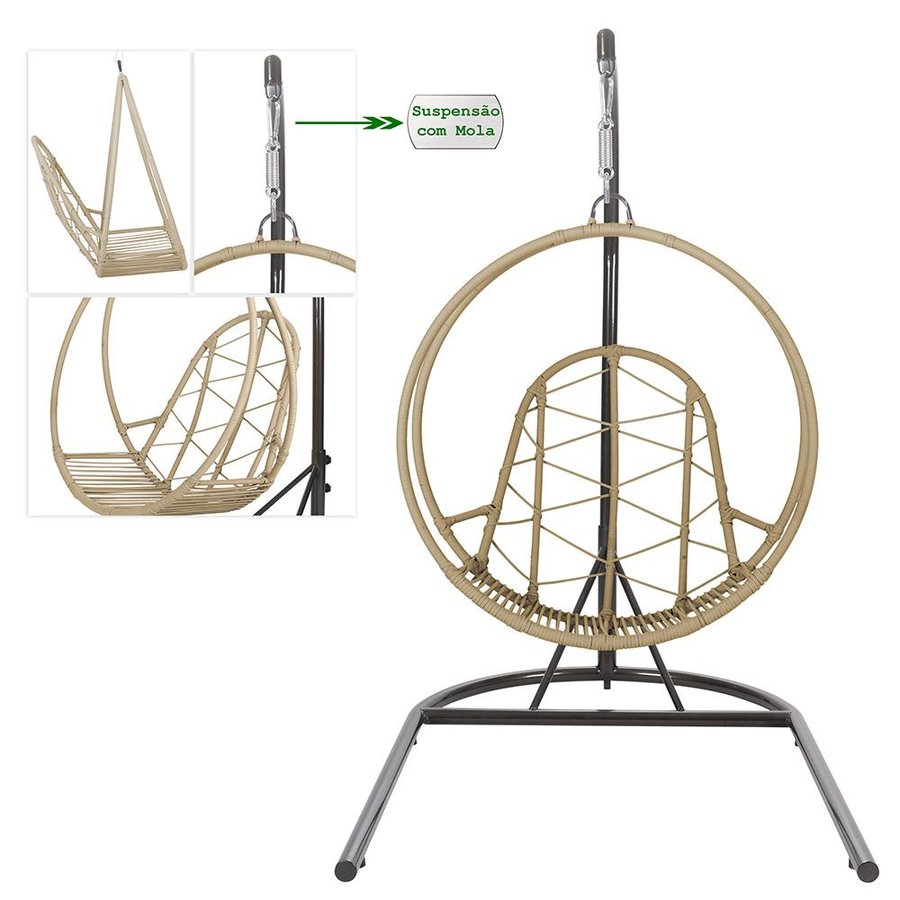 Jogo Balanço de Jardim com Suporte P/ Varanda Londres Jardim Edícula ...