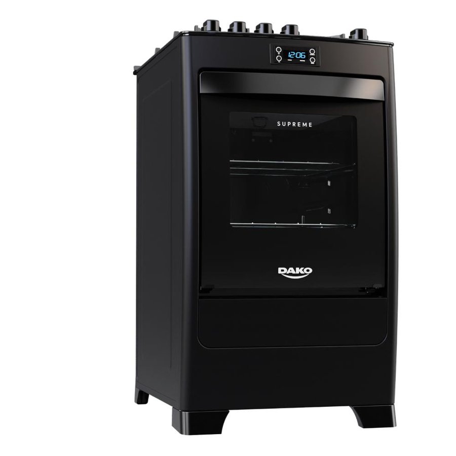Fogão 4 Bocas Preto com Mesa de Vidro e Timer Digital Dako Supreme Black Glass Bivolt