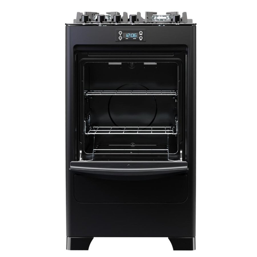 Fogão 4 Bocas Preto com Mesa de Vidro e Timer Digital Dako Supreme Black Glass Bivolt