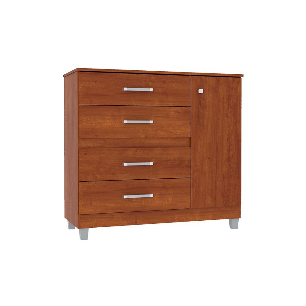 Cômoda Quatro Gavetas e Prateleira Interna Florence Max - Ipê ...