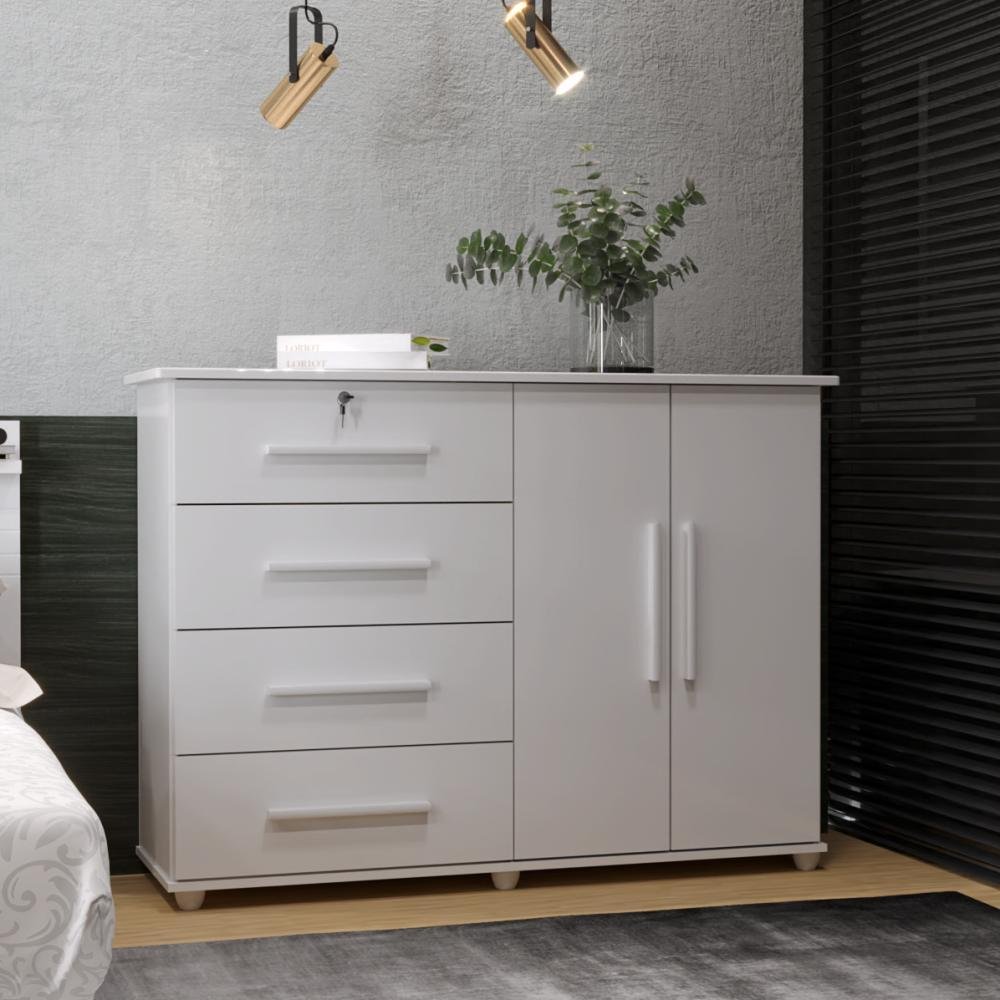 Cômoda Organizadora Com Prateleira Interna E 4 Gavetas Jade New ...