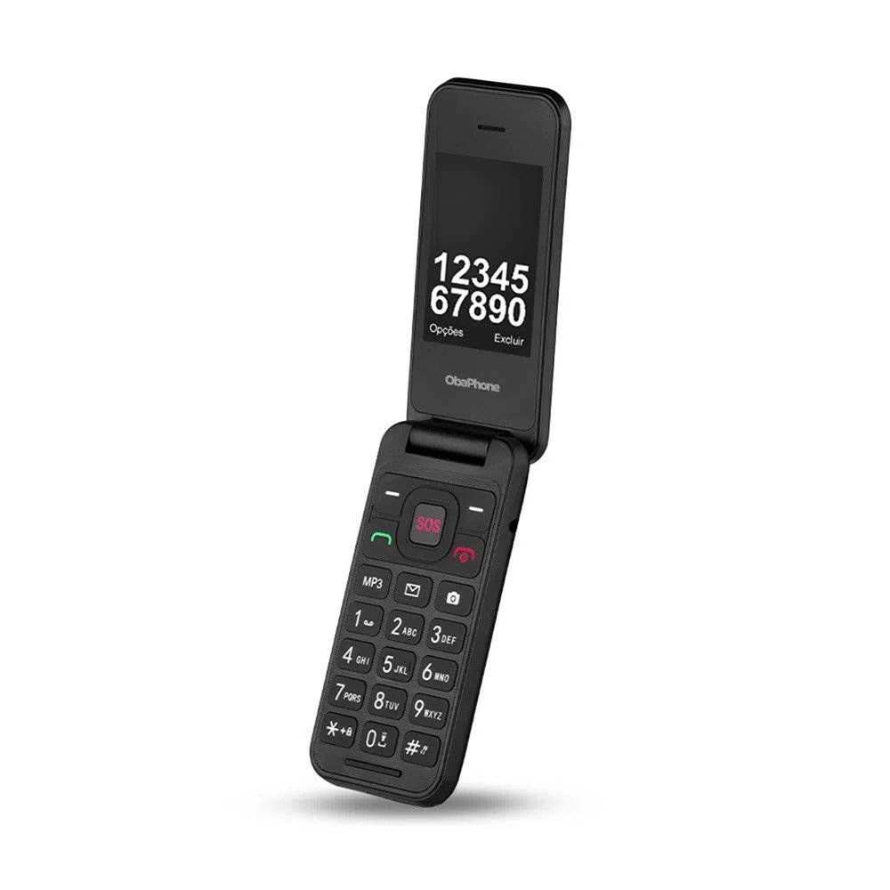 Oba Phone Flip Celular fácil de usar números grandes teclas falantes e ...