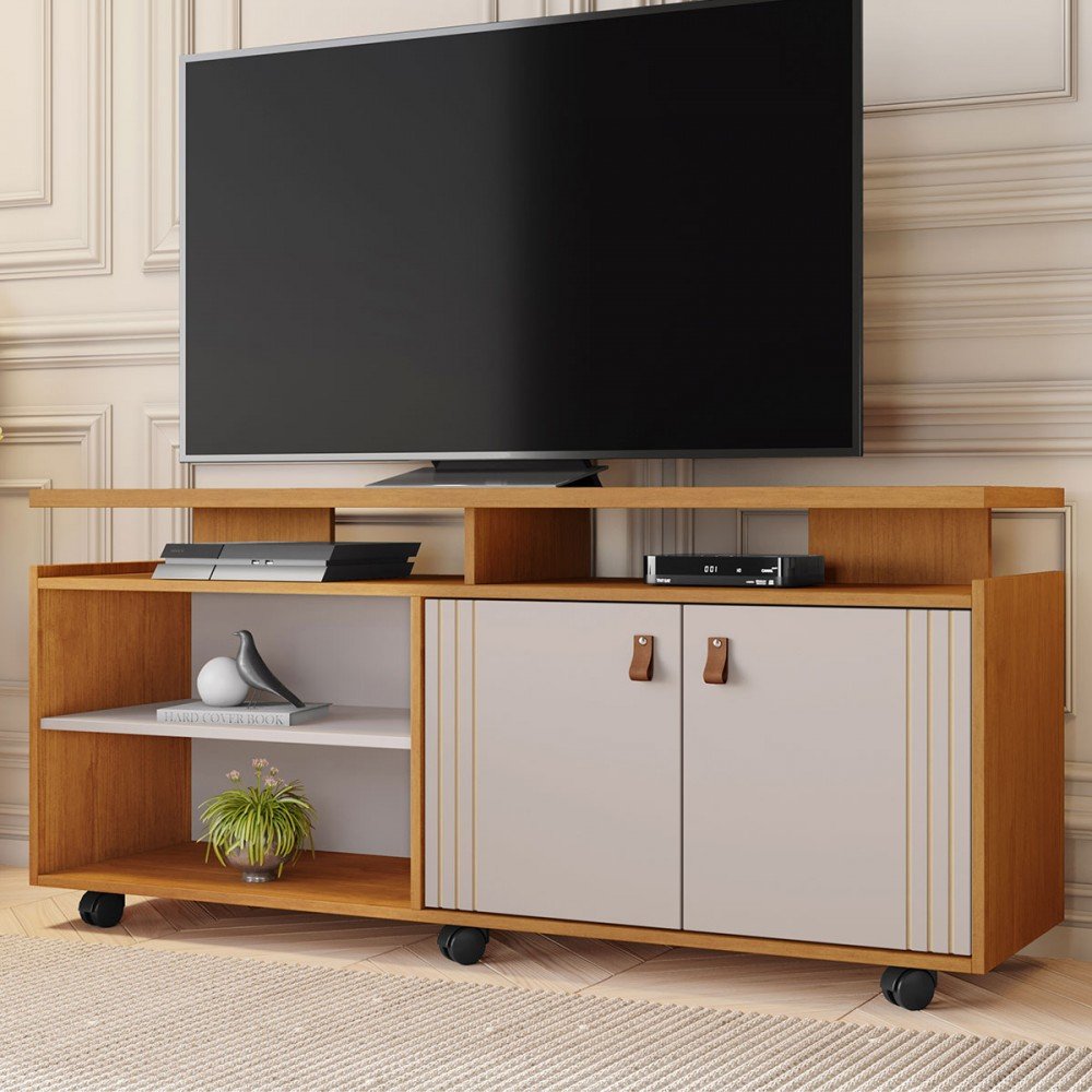 Rack Para Tv Até 55 Polegadas Ilustre 2 Portas 1 Prateleira Cinamomo ...