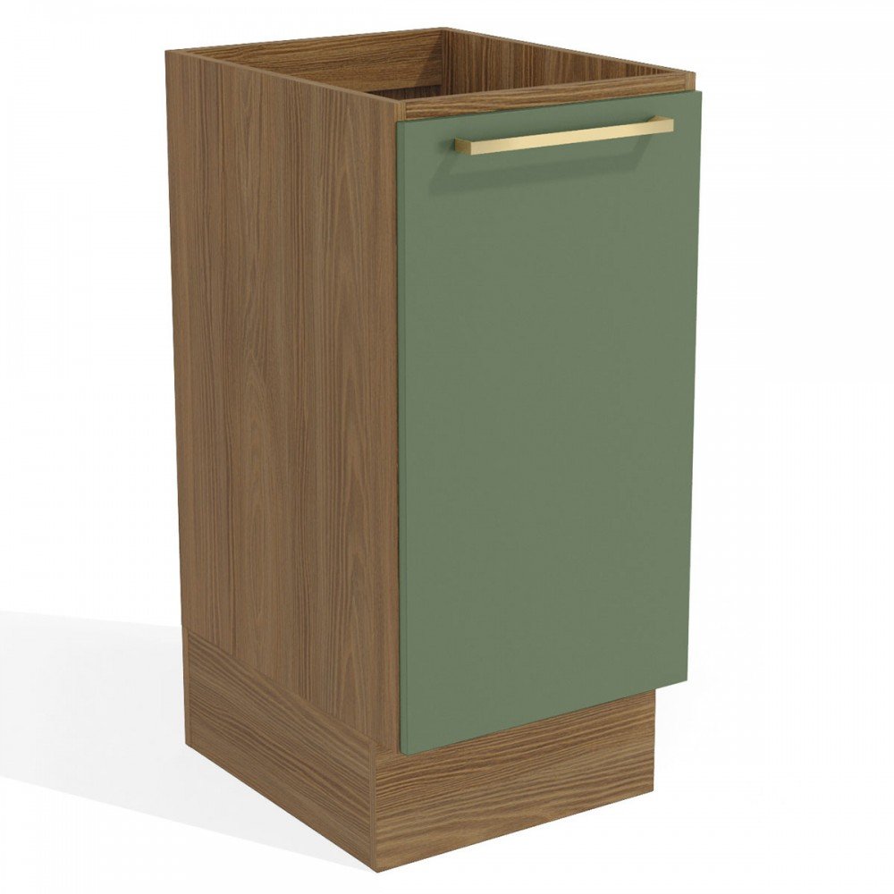 Balcão De Cozinha Botanic 1 Porta Nogueira Fosco/verde Oliva - Kappesberg