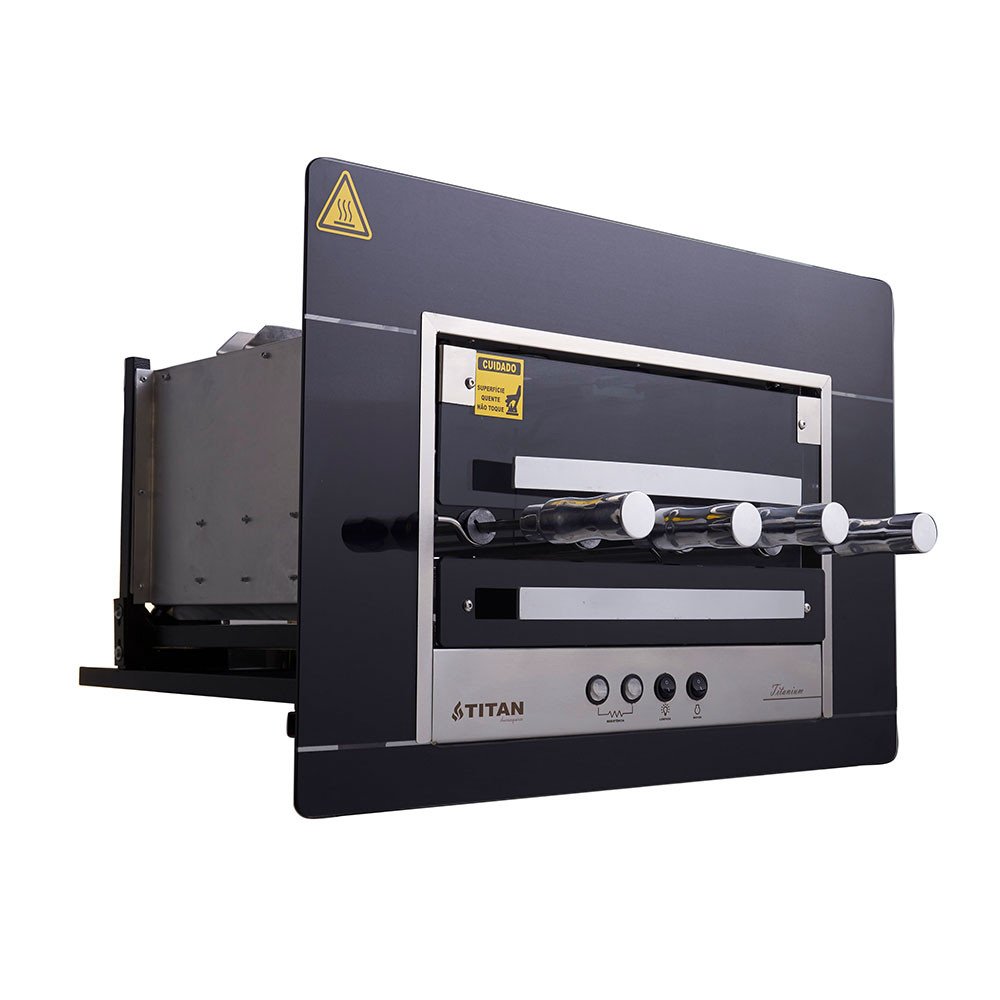 Assador Elétrico de Embutir 4 Espetos Titan - Preto