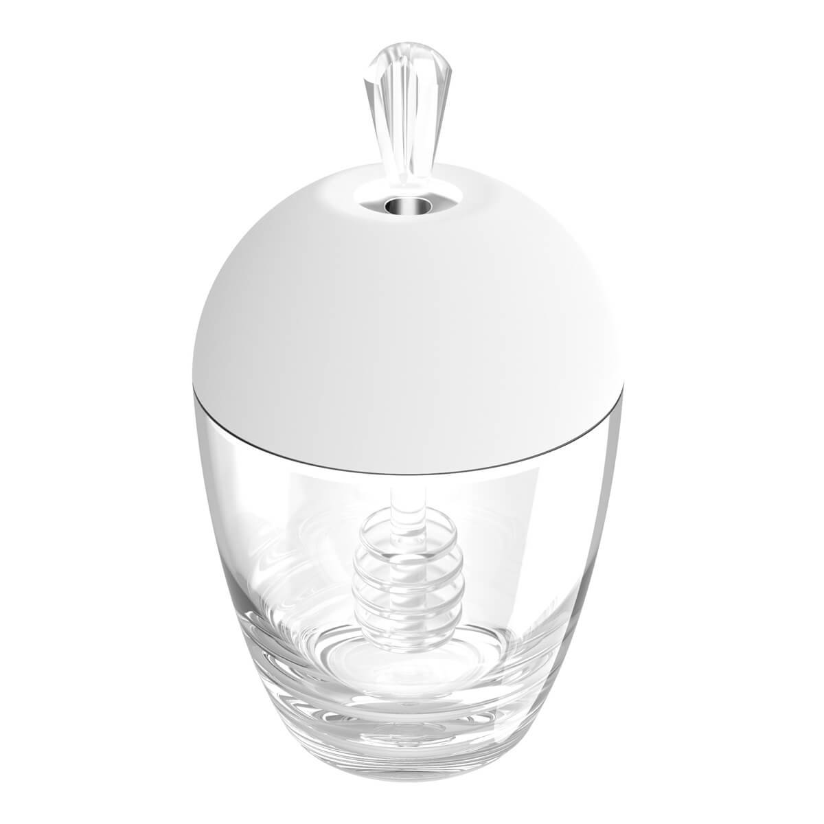 Meleira Porta Mel Pote Para Mel Com Tampa E Pegador Plástico Branca ...